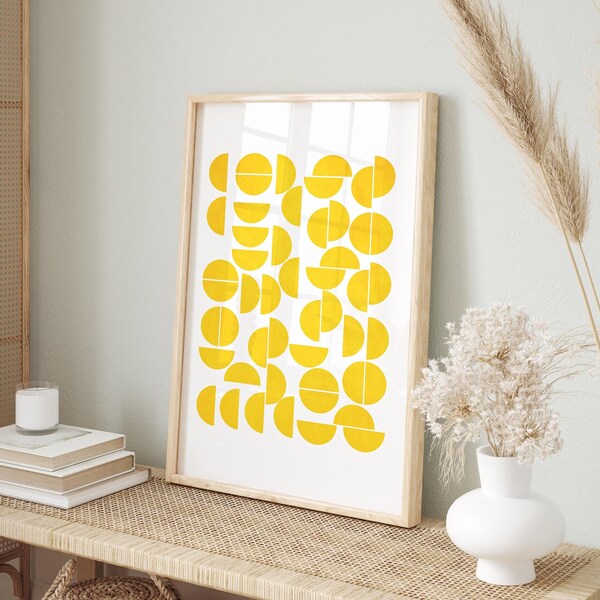 Yellow Abstract Art - Etsy