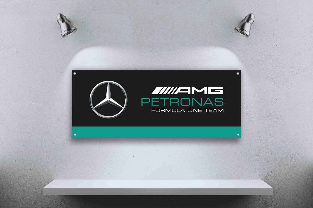 MERCEDES PETRONAS Vinyl Banner, Garage Wall Decor, Garage Sign, Auto ...