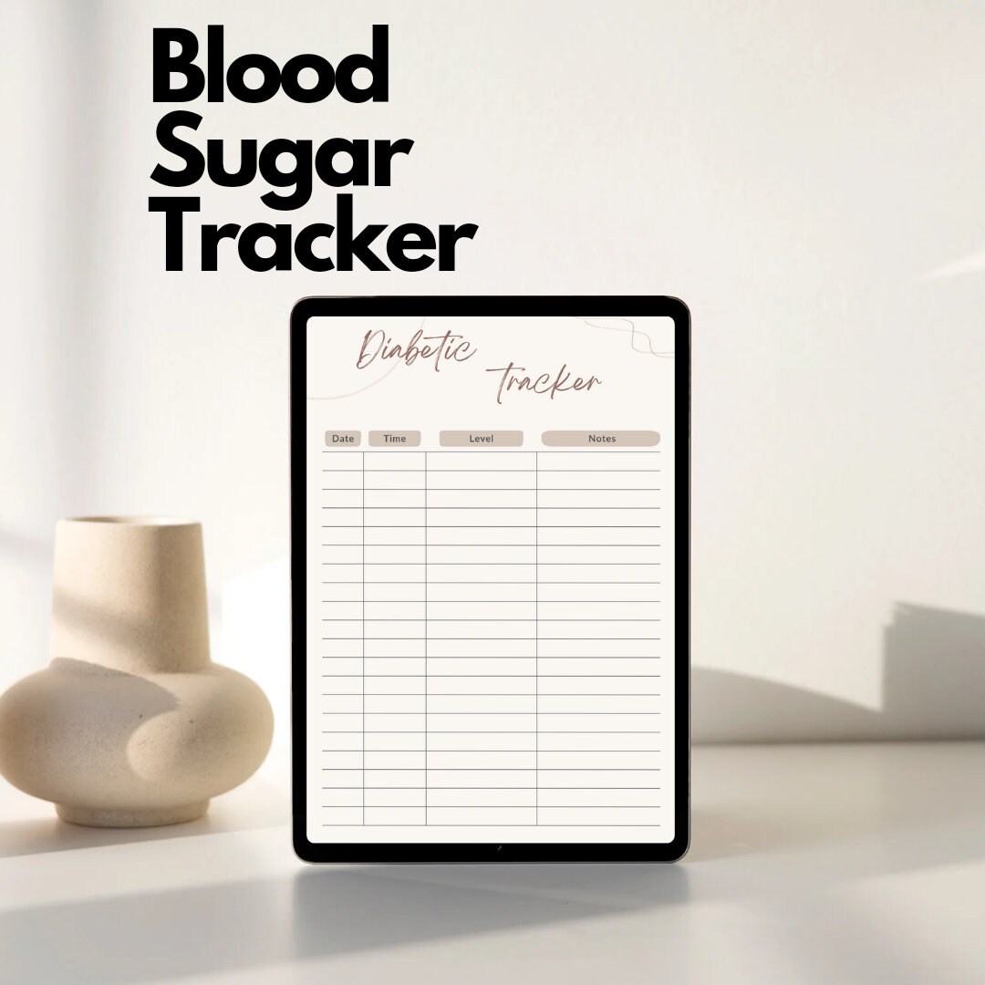 Diabetic Tracker, Blood Sugar Level, Medical Tracker, Digital Pdf Print ...