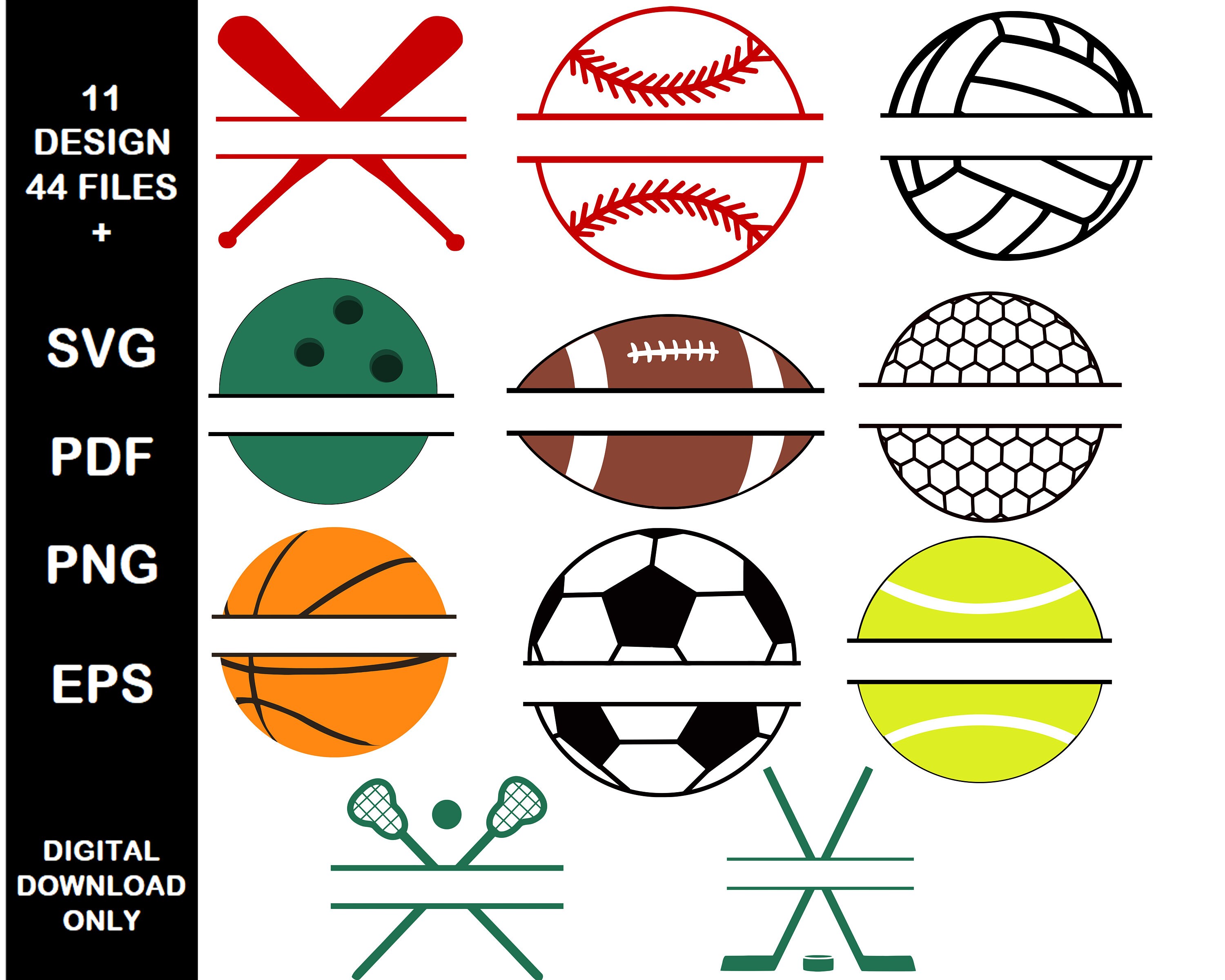 Sports Monogram SVG Bundle, Sports Balls SVG, Soccer Monogram, Baseball ...