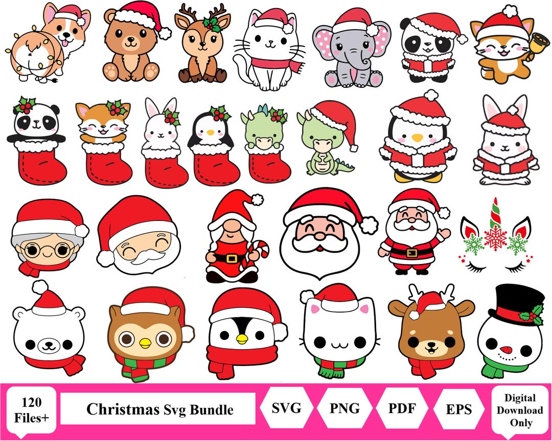 Christmas Animals Svg, Christmas Svg Bundle, Christmas Bear,reindeer ...