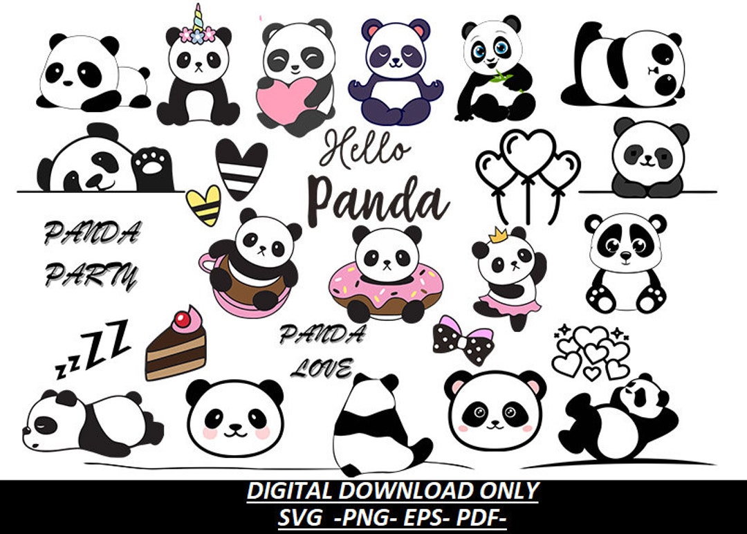 Panda Svg, Cute Panda Svg, Panda Face Svg, Kung Fu Panda Cut Files for ...