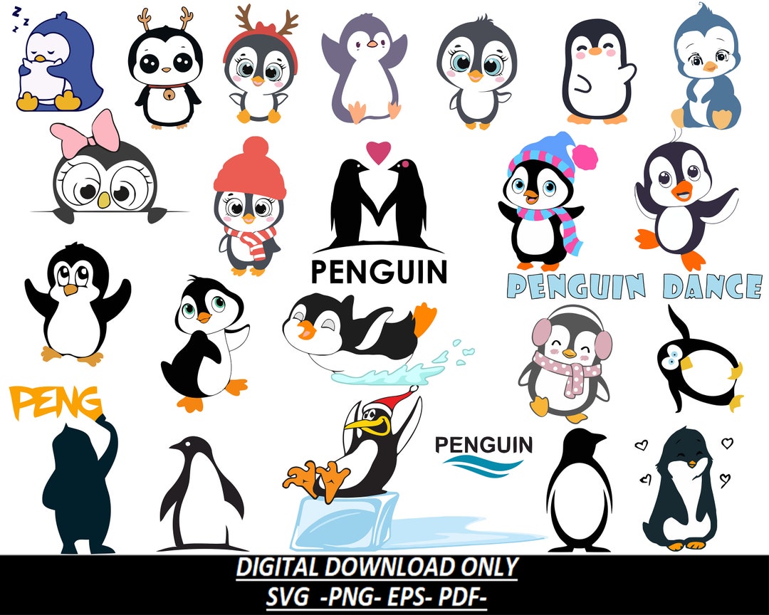 Penguin SVG Bundle Penguin Svg Penguin Clipart Penguin - Etsy