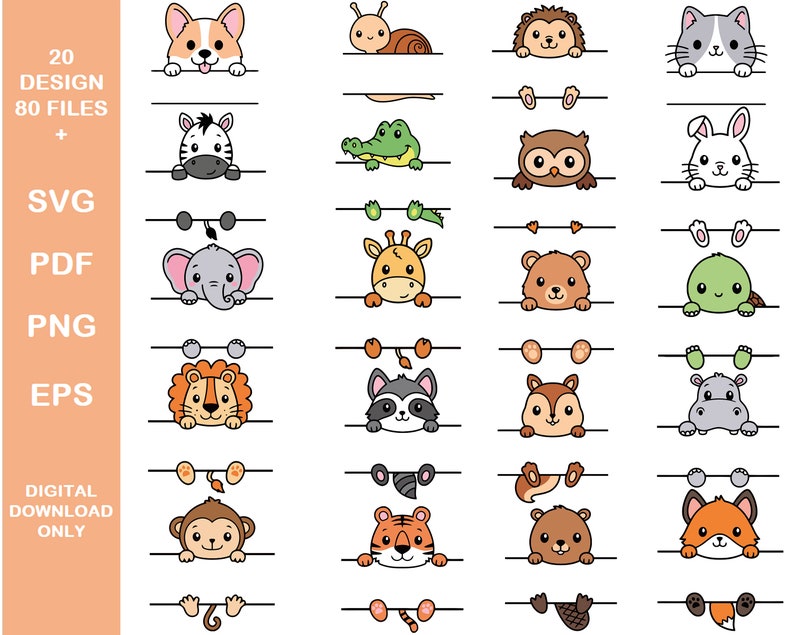 Woodland Animal Name Frame SVG Cut File Cricut Silhouette Split ...