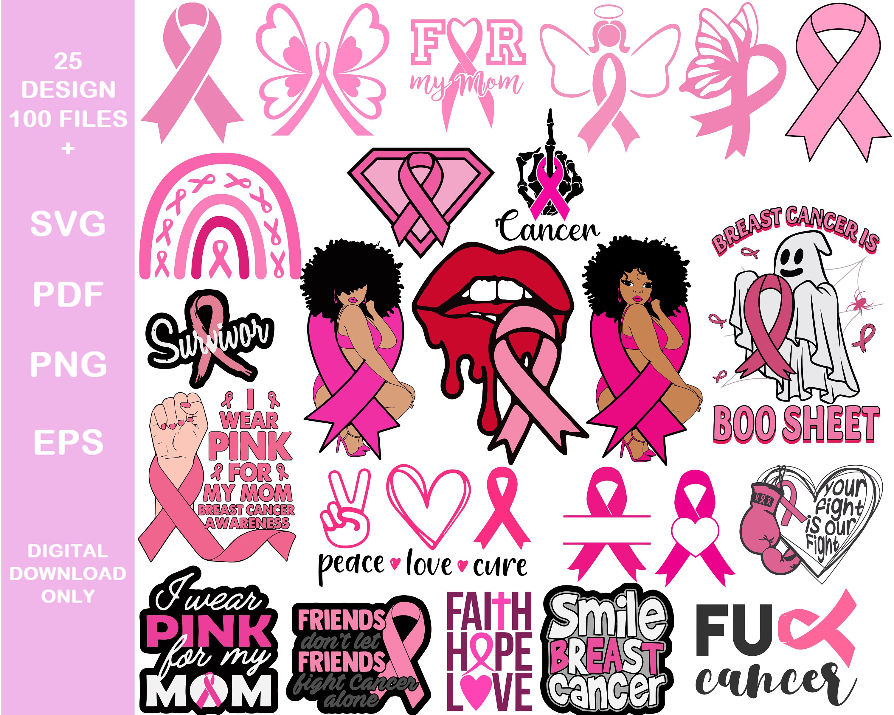 Cancer Ribbon SVG Pink Ribbon SVG Awareness Ribbon SVG Ribbon Svg ...