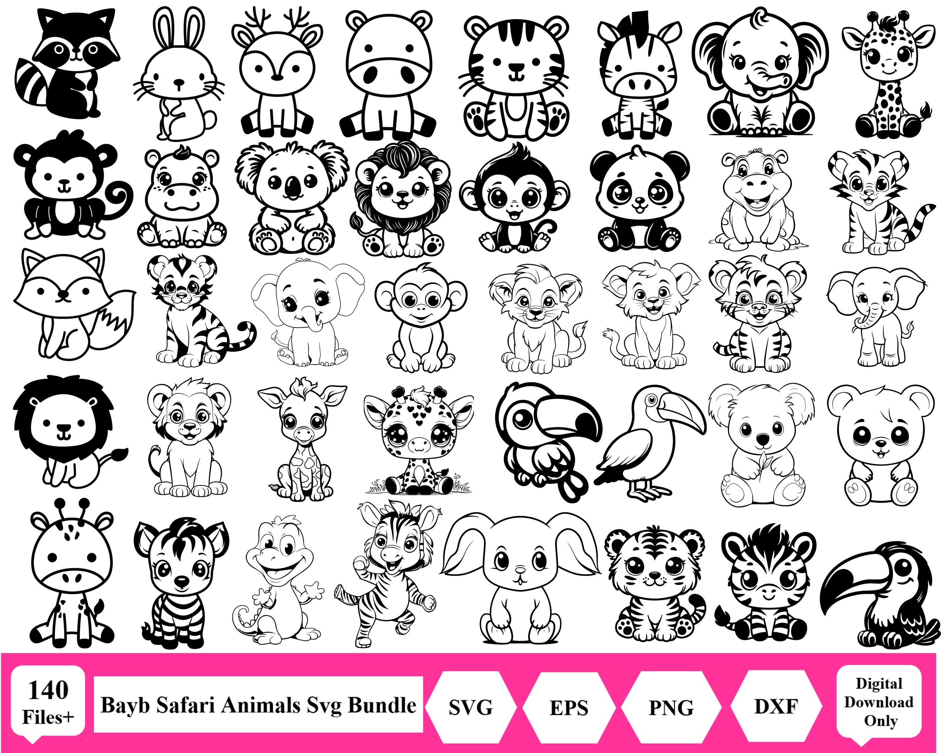 Baby Animals Svg Bundle, Cute Animal Svg, Woodland Animals Svg, Safari ...