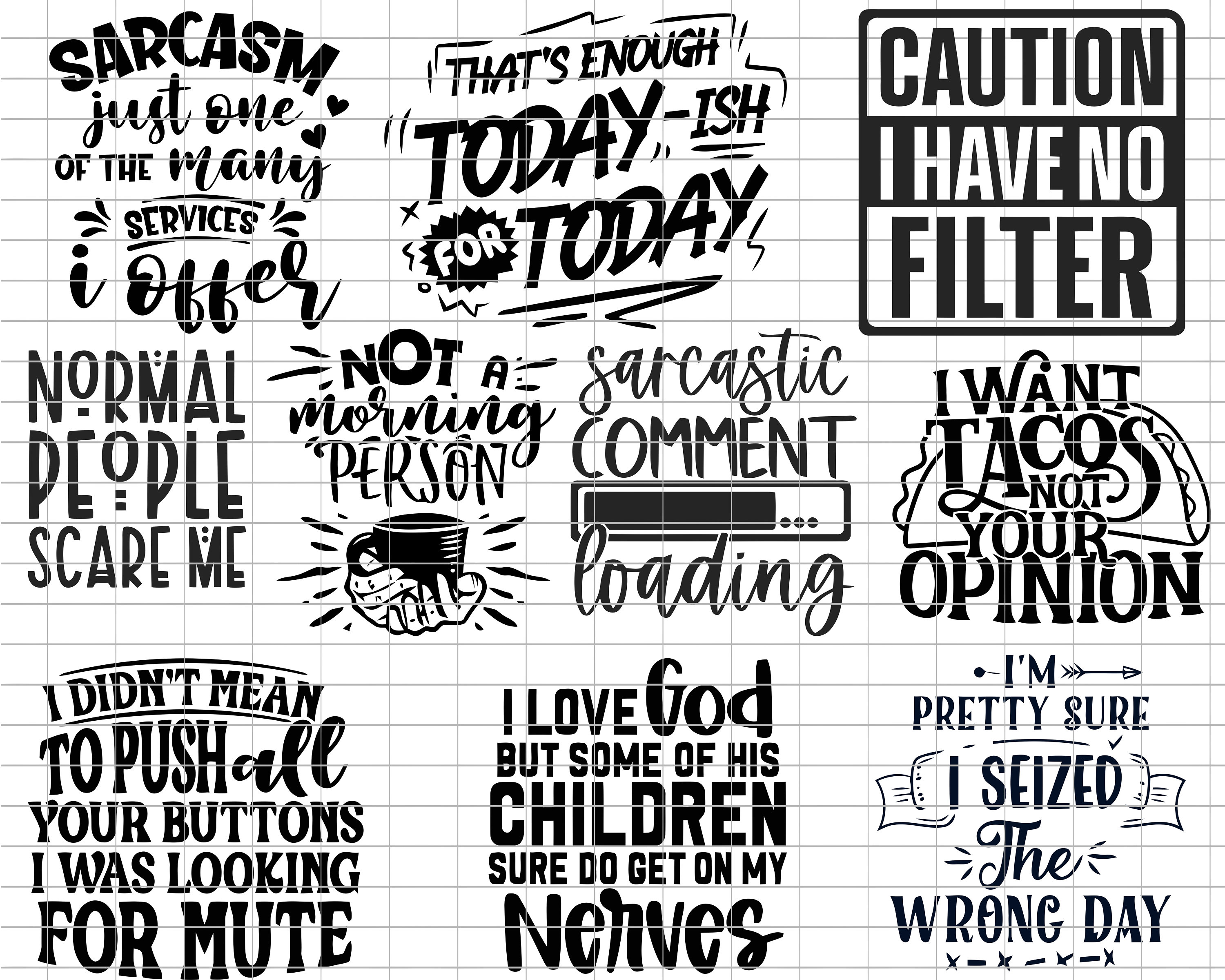 Sarcastic Svg, Svg Files for Cricut, Svg Bundle, Funny Svg Bundle, Svg ...