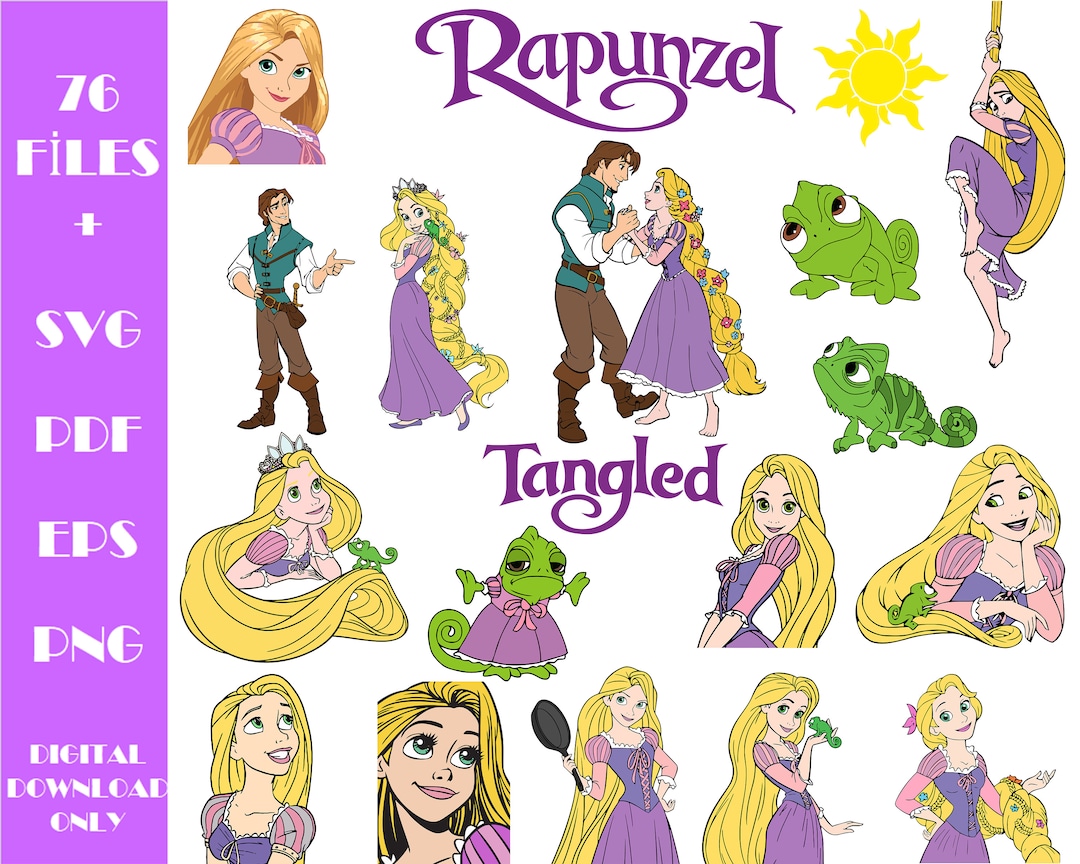 Buy Rapunzel SVG, Tangled SVG, Layered Digital Vector File, Rapunzel ...