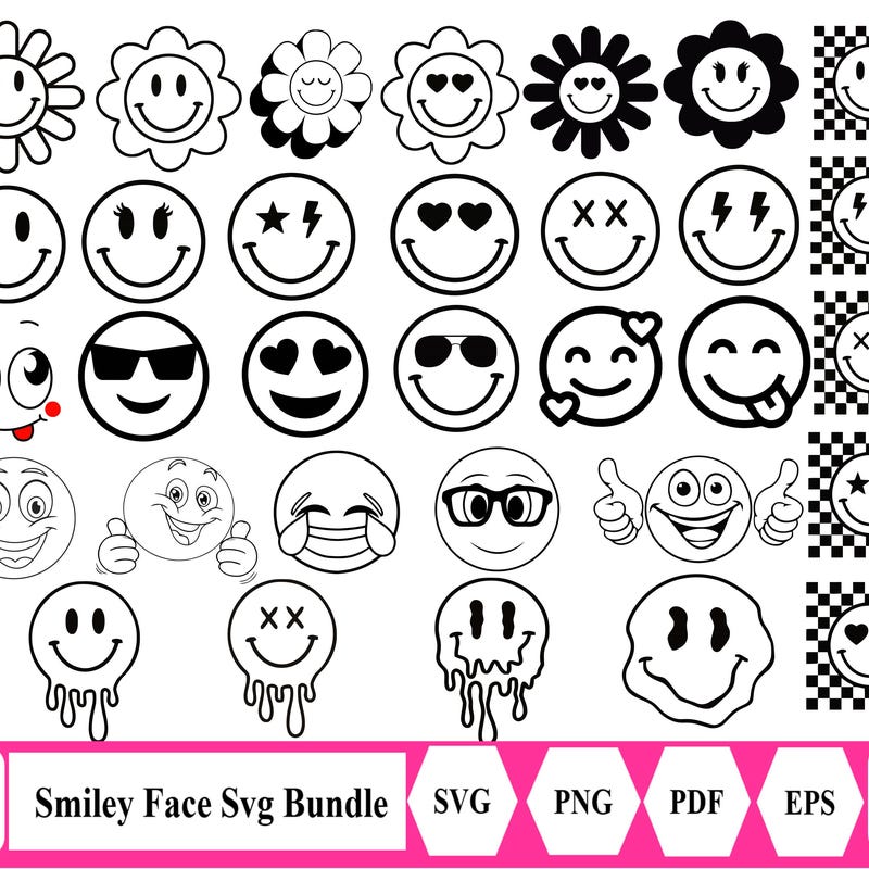Smiley Face Svg - Etsy
