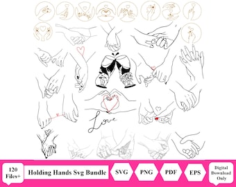 Holding Hands SVG, Pinky Hold, Love, SVG Cut File, Customize With Your Own Text, Add Names ...