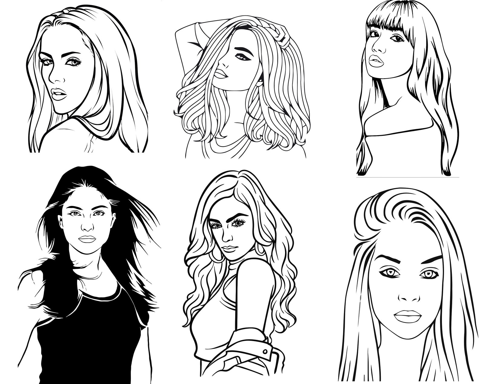 Woman Model Svg, Woman With Hat Outline Svg, Woman Face Svg Fashion ...