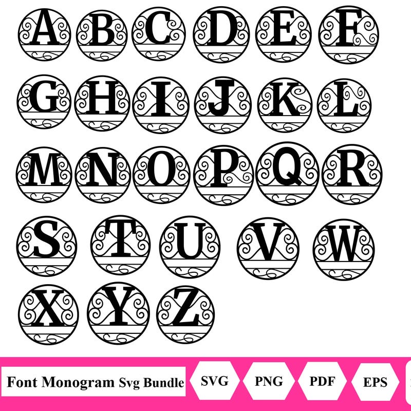 Monogram Svg Files - Etsy