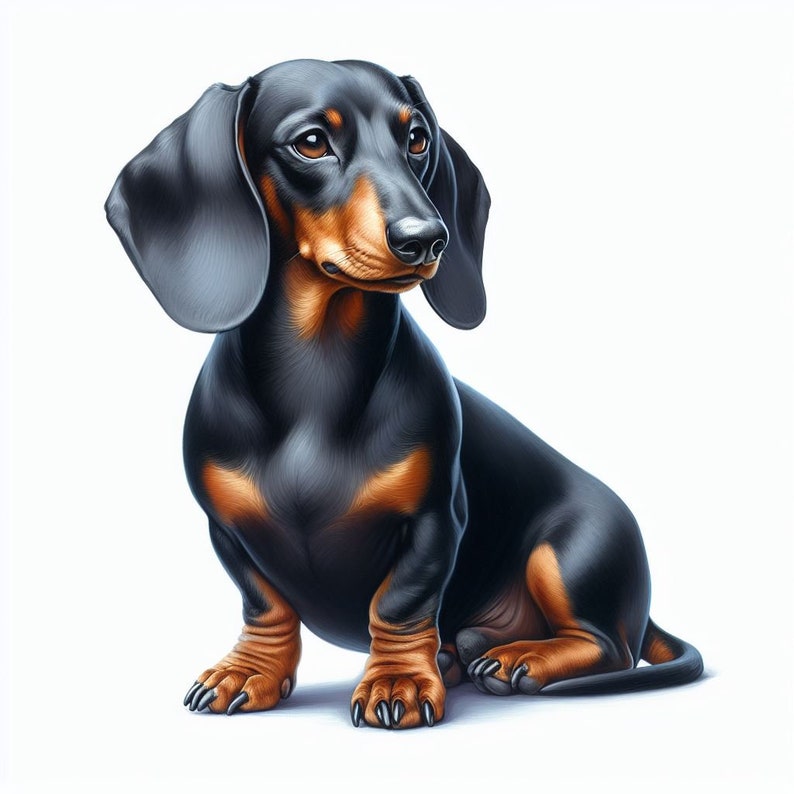 Adorable Dachshund Clipart or Print - 12 High Quality Jpgs - Digital ...