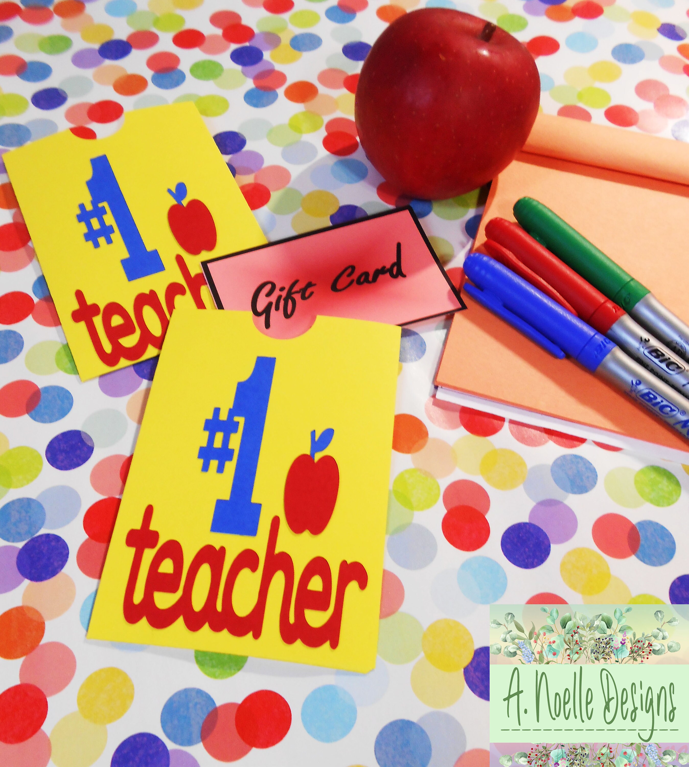 Number 1 Teacher Gift Card Envelope - Etsy
