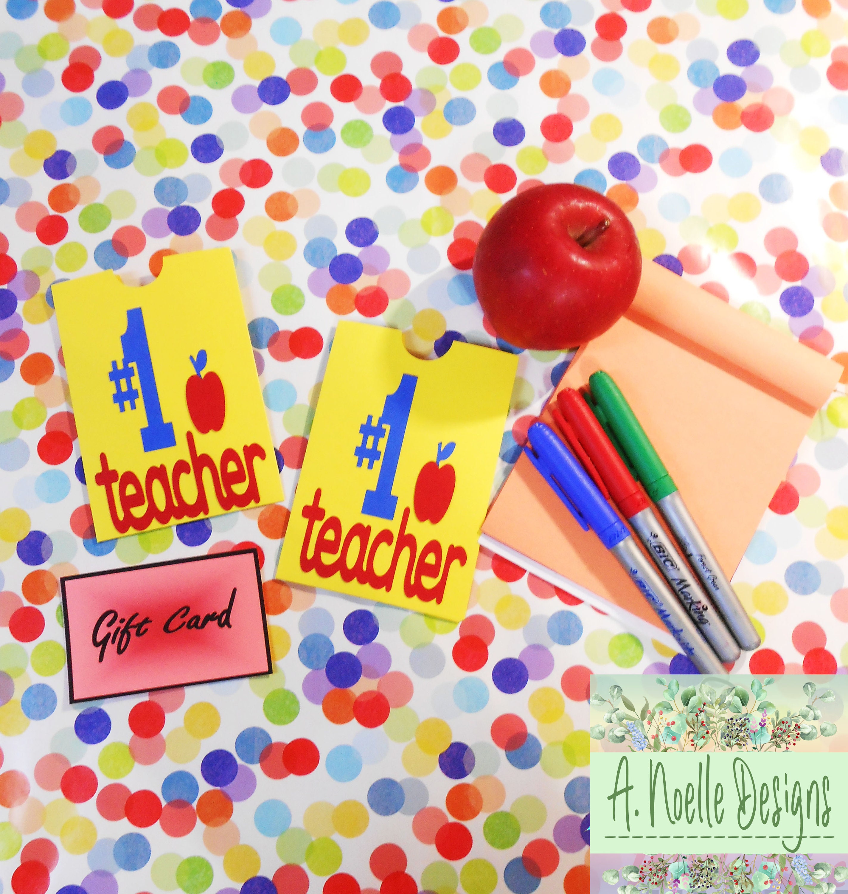 Number 1 Teacher Gift Card Envelope - Etsy