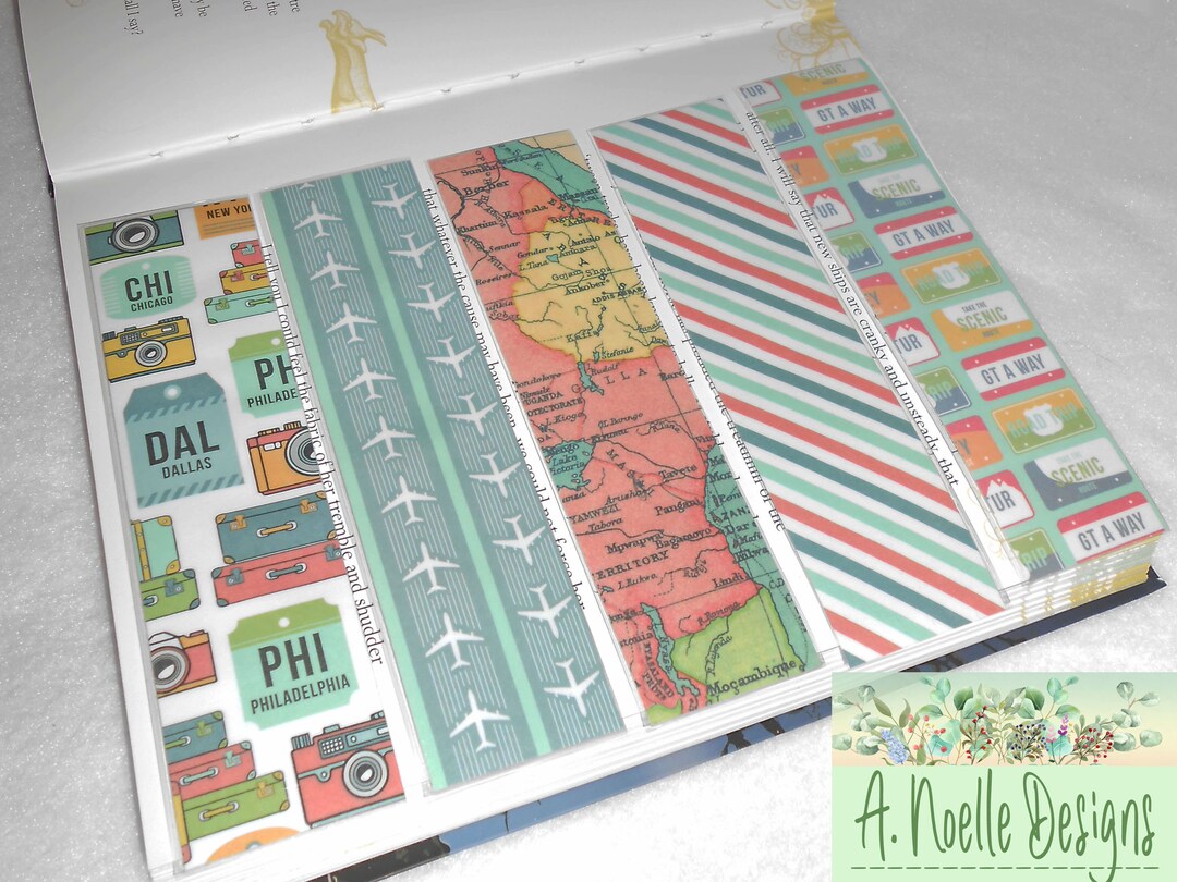 Airplane and Map Travel Enthusiasts Bookmarks - Etsy
