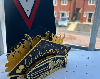 Graduation, Pop up Box Card, Card in a Box, Personalised, Unique ...