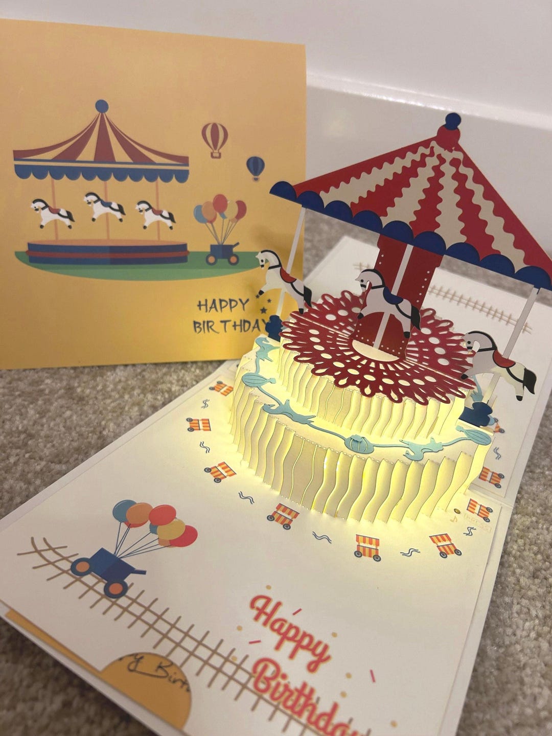 Pop up Musical Birthday Card 3D Birthday Card With Light and Switch - Etsy