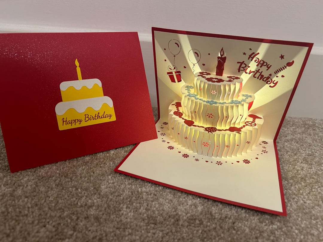Pop up Musical Birthday Card 3D Birthday Card With Light and Switch ...
