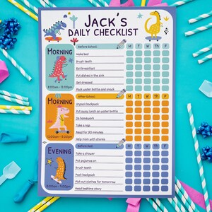 Kids Daily School Checklist Schedule Printable,animal Themed,editable ...
