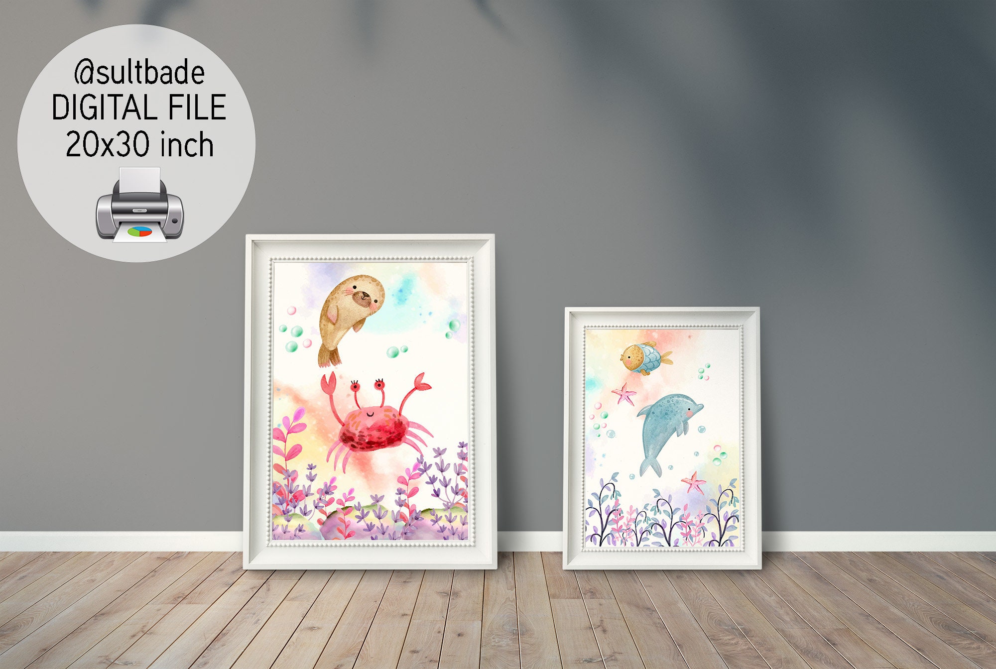 Nautical Ocean Animal Posters Under the Sea Nursery Prints - Etsy