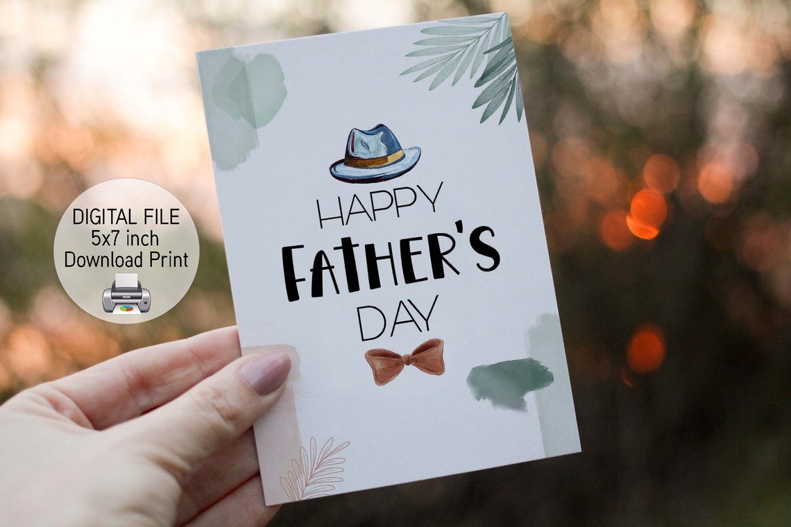 Happy Father's Day Printable Card, Instant Download PDF, Happy Fathers ...