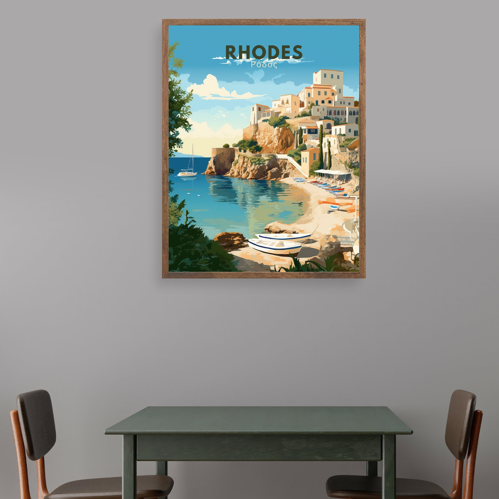 Rhodes Greece Print Rhodes Print Rhodes Painting Rhodes - Etsy