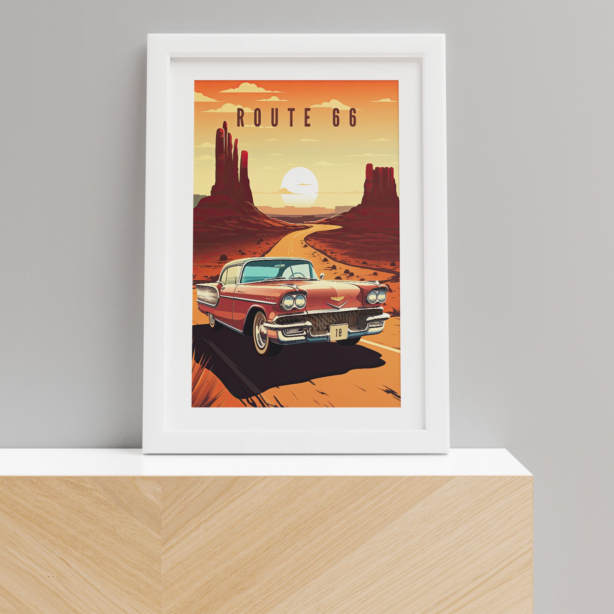 Route 66 Art Print, Route 66, Route 66 Poster, Travel Poster, Download ...