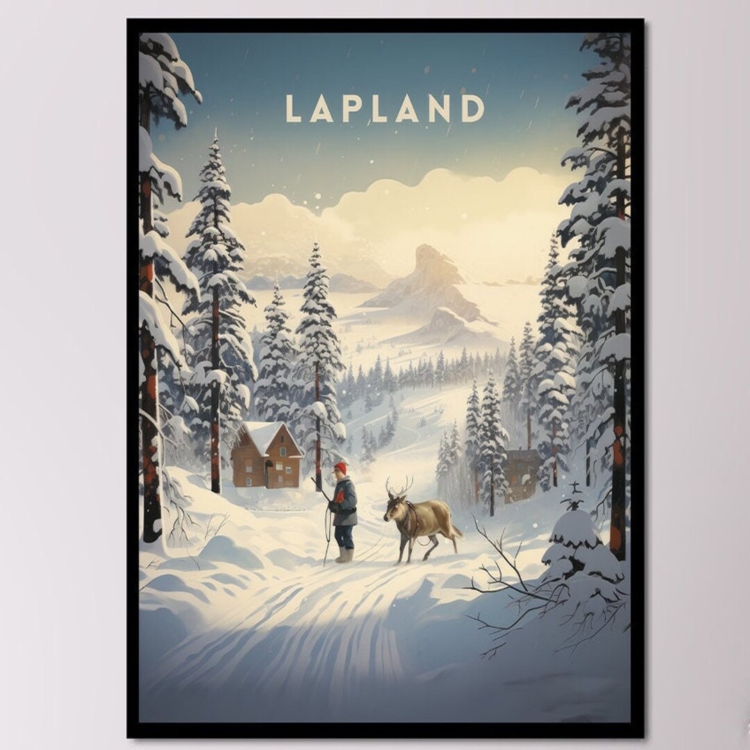 Lapland Travel, Lapland Poster, Finland Poster, Lapland Print, Finland ...