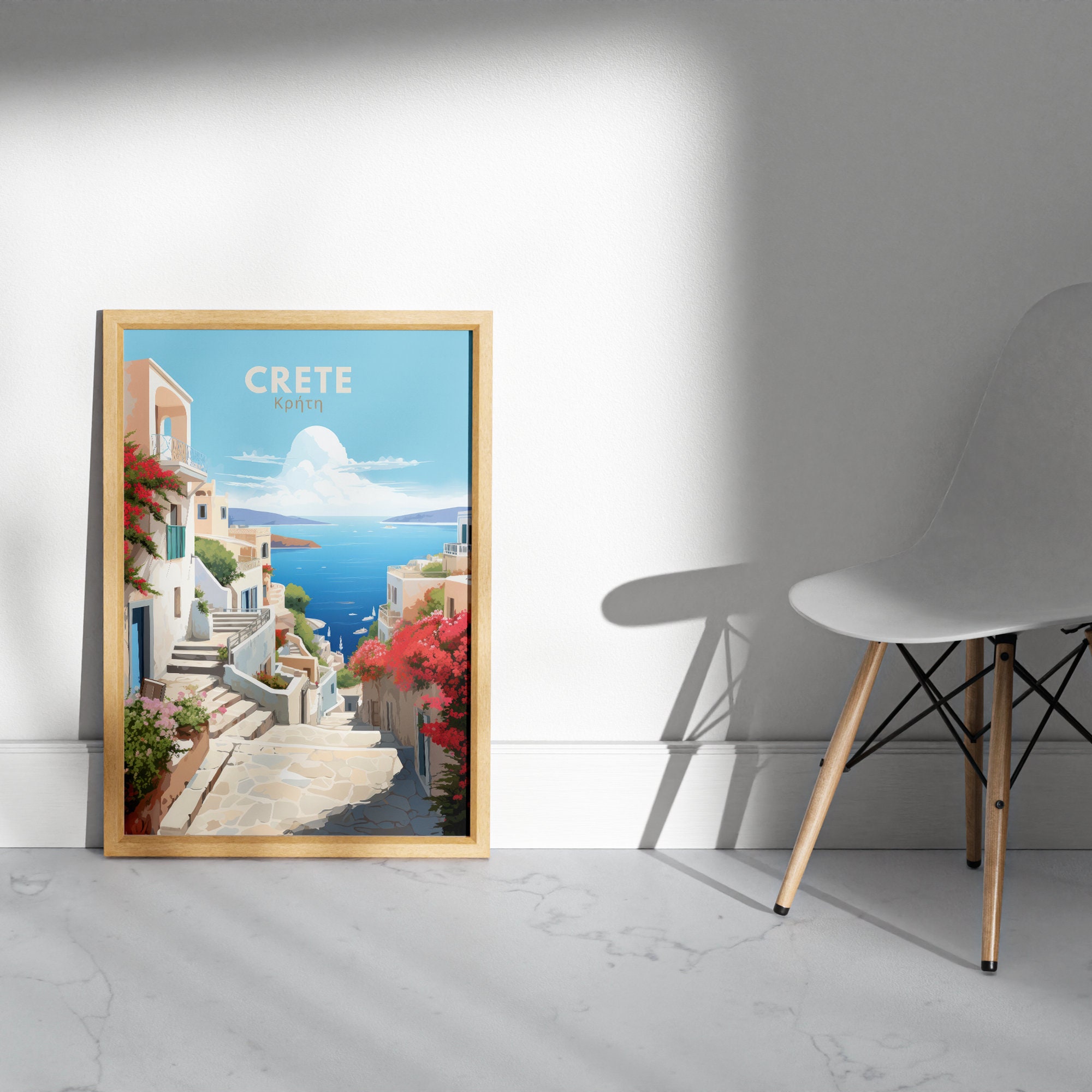 Crete Poster, Greece Poster, Crete Wall Art, Greece Poster Blue ...