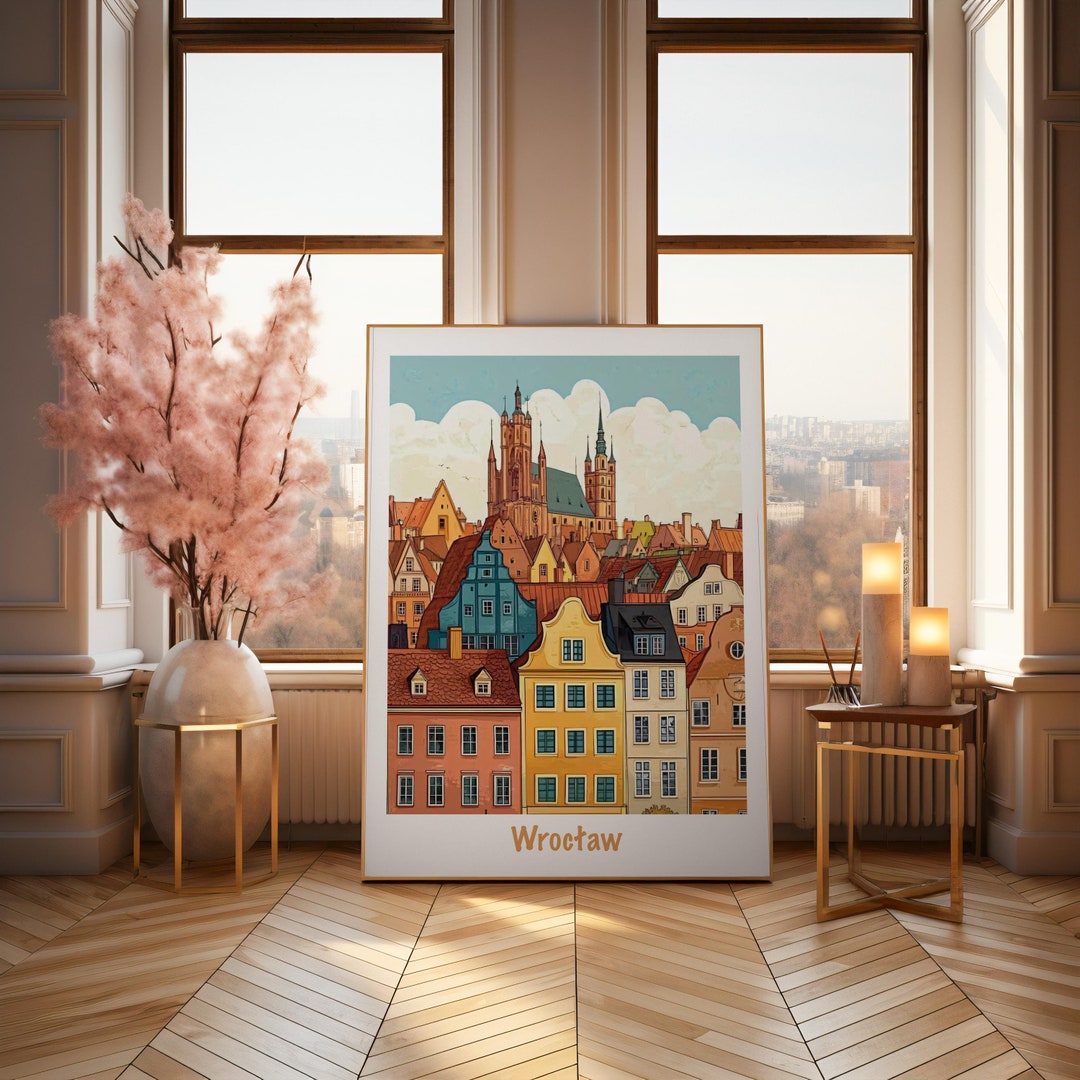 Wroclaw Poland Poster, Travel Poland Wroclaw, Polska Illustration Gift ...