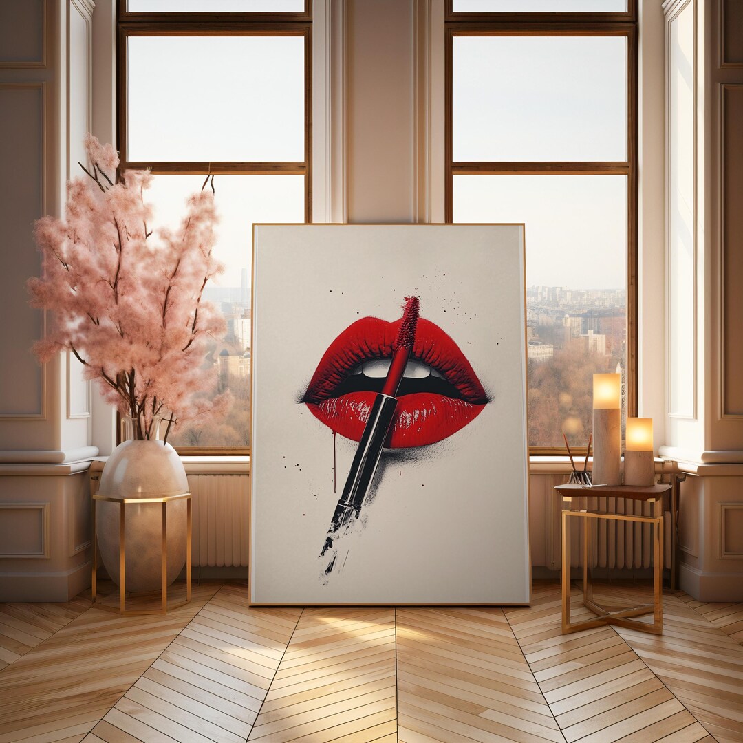 Kiss Art Print, Christmas Gift, Fashion Art Print, Trendy Girly Art ...
