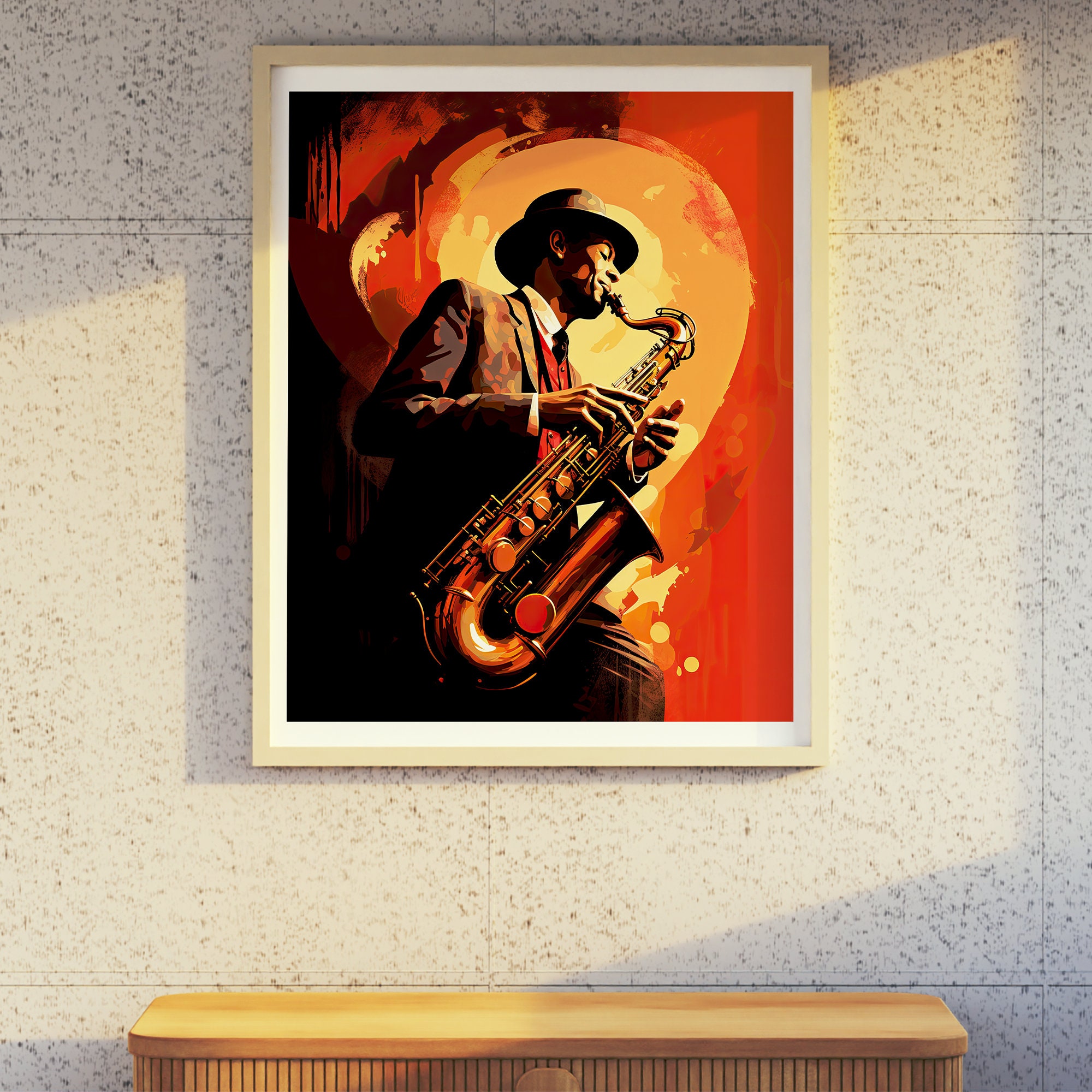 Saxophone Poster, Jazz Player Poster, Retro Music Poster, Blues Music ...