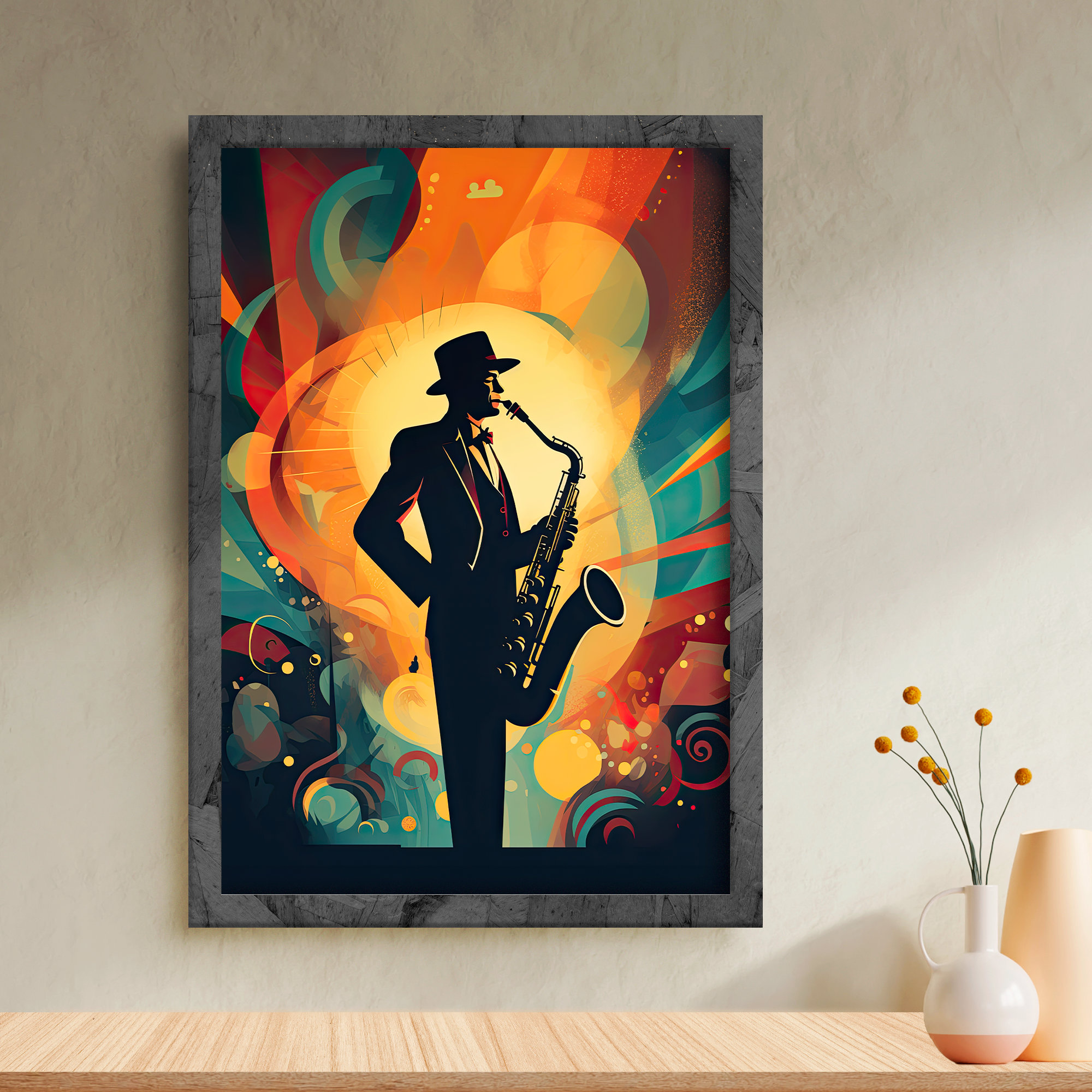 Saxophone Poster, Jazz Player Poster, Retro Music Poster, Blues Music ...