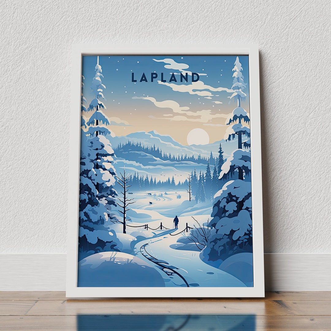 Lapland Travel, Lapland Poster, Finland Poster, Lapland Print, Finland ...