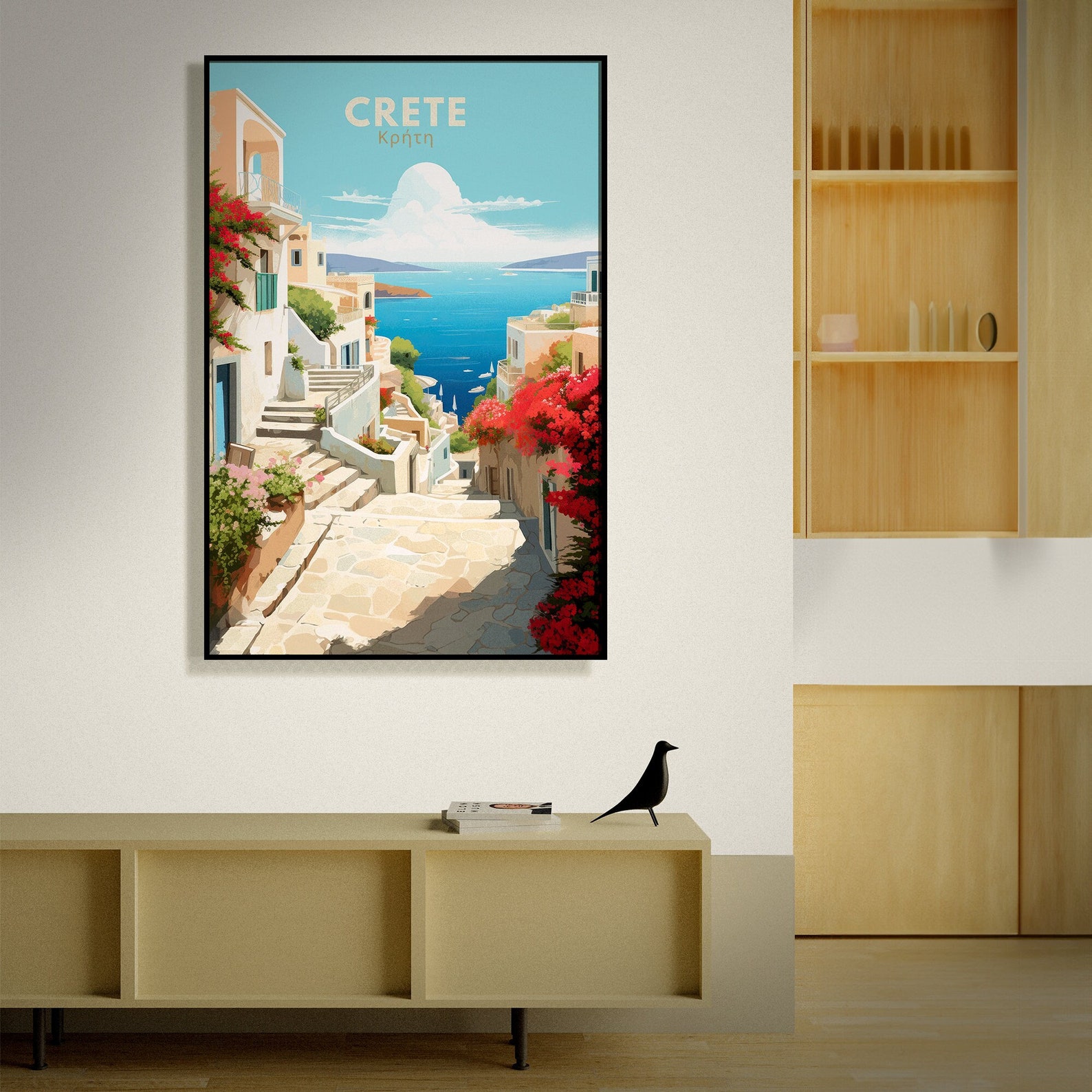 Crete Poster, Greece Poster, Crete Wall Art, Greece Poster Blue ...