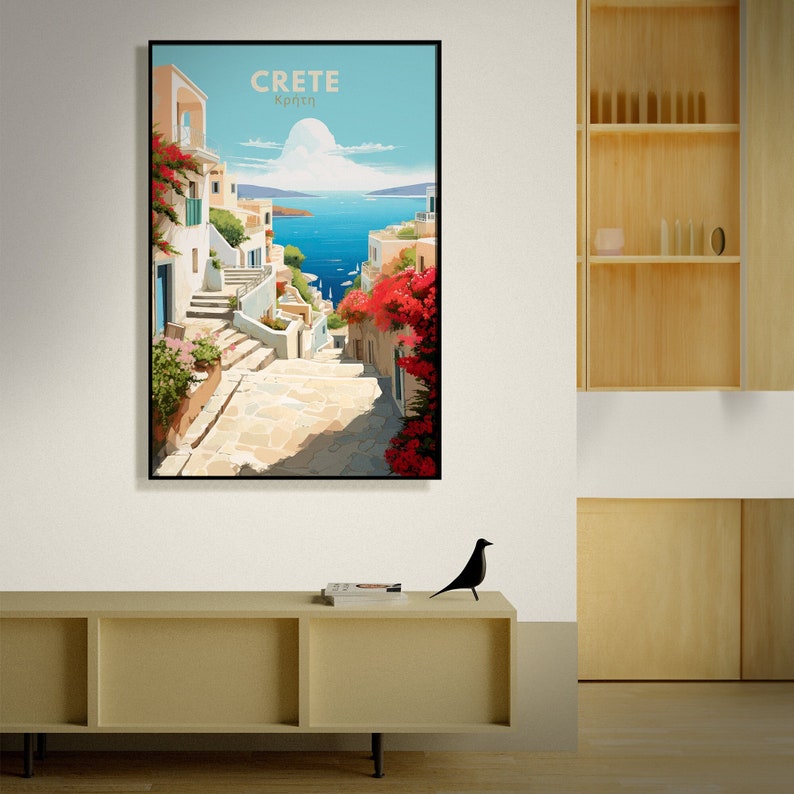 Crete Poster, Greece Poster, Crete Wall Art, Greece Poster Blue ...