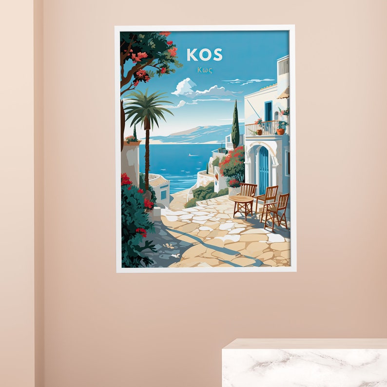 Kos Travel Poster, Kos Wall Art, Kos Island, Greece, Illustration ...