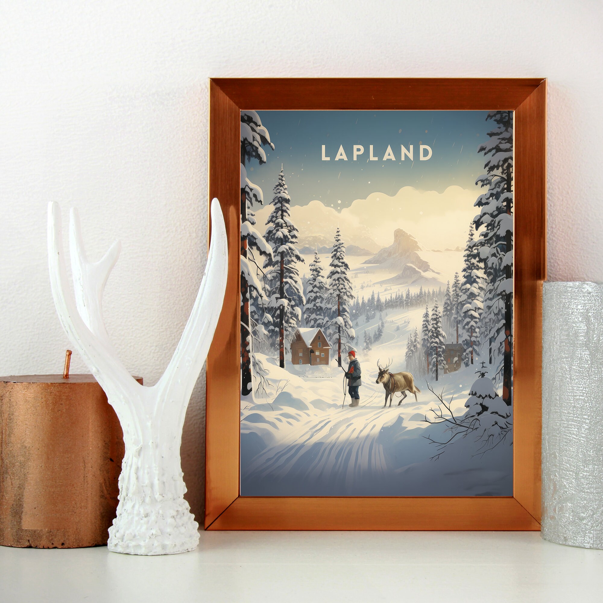 Lapland Travel, Lapland Poster, Finland Poster, Lapland Print, Finland ...
