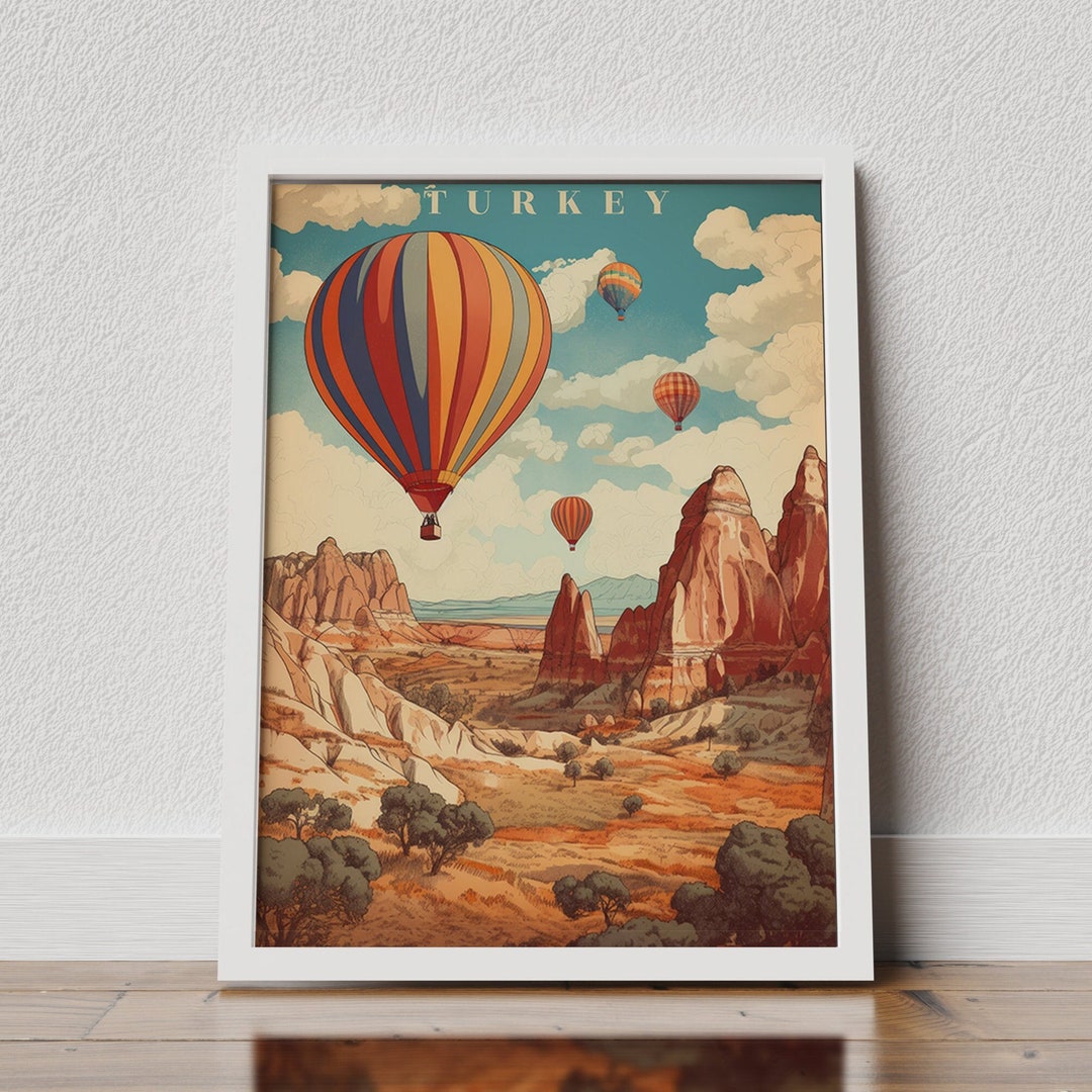 Turkey Poster, Istanbul Travel Art, Turkey Print, Vintage Turkish Home ...