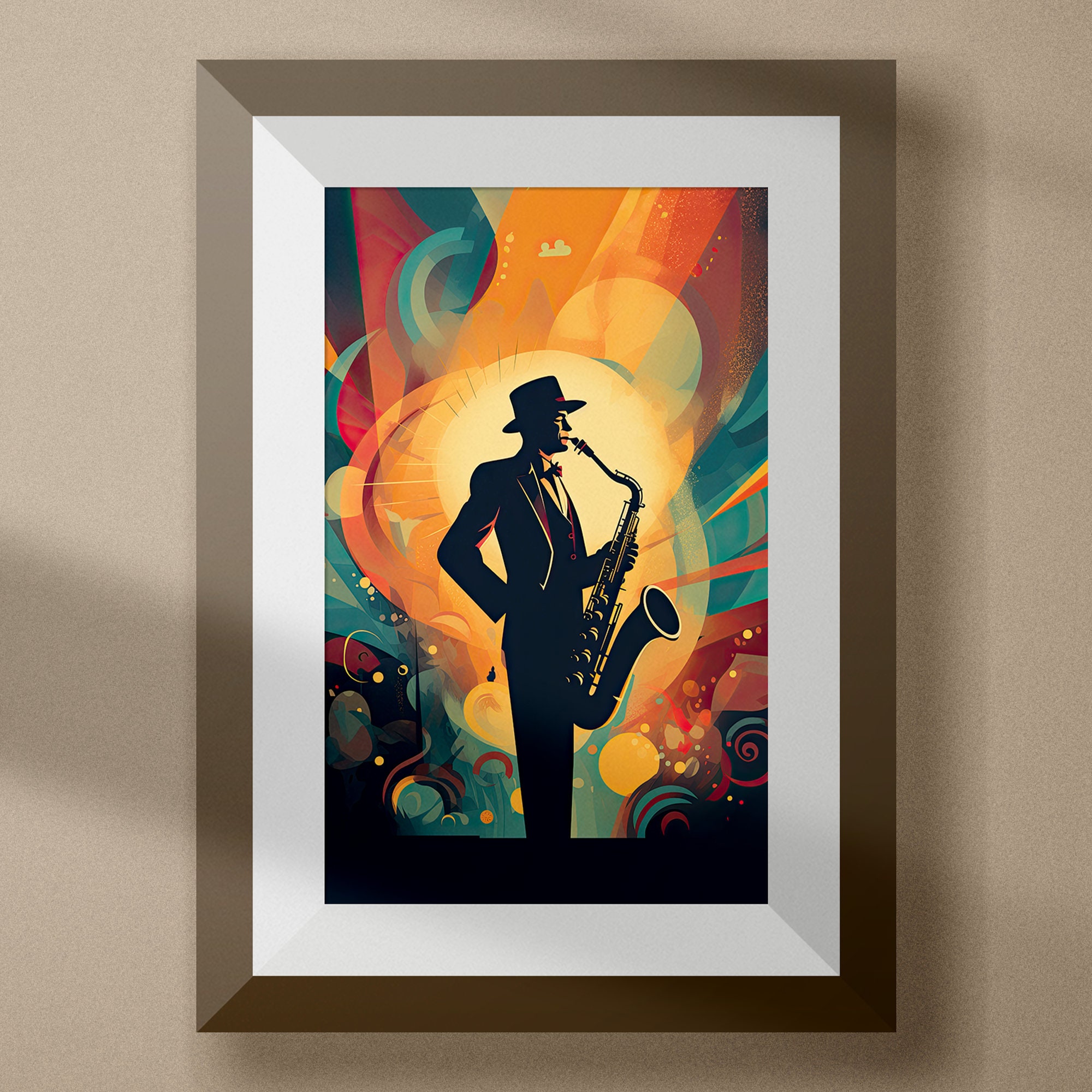 Saxophone Poster, Jazz Player Poster, Retro Music Poster, Blues Music ...