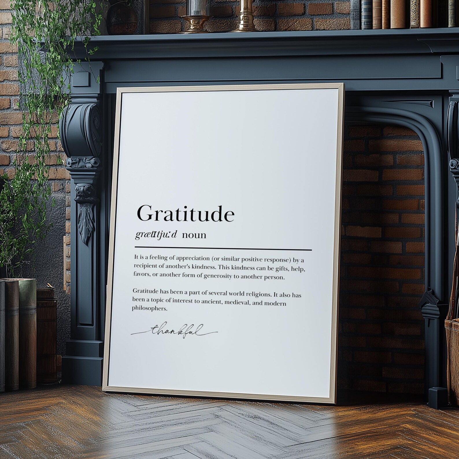 Gratitude Definition Print, Gratitude Printable, Grateful Wall Art ...