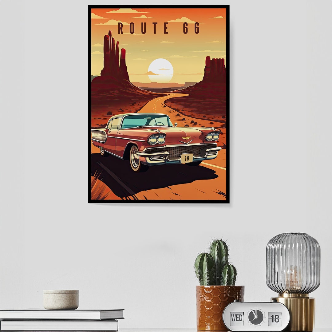 Route 66 Art Print, Route 66, Route 66 Poster, Travel Poster, Download ...