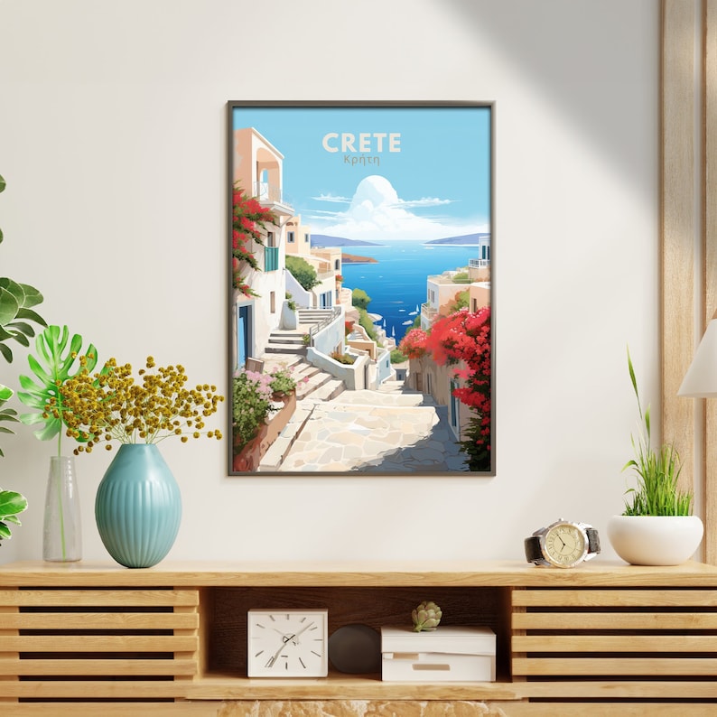 Crete Poster Greece Poster Crete Wall Art Greece Poster - Etsy