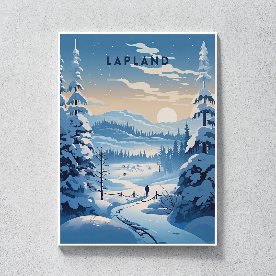 Lapland Travel, Lapland Poster, Finland Poster, Lapland Print, Finland ...