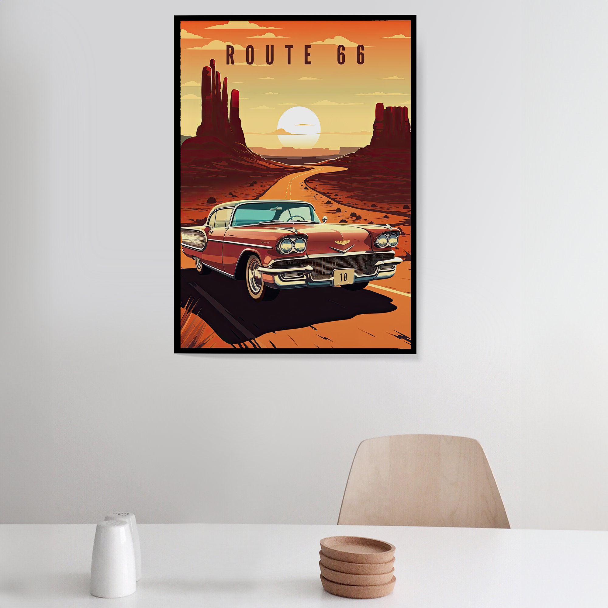 Route 66 Art Print, Route 66, Route 66 Poster, Travel Poster, Download ...