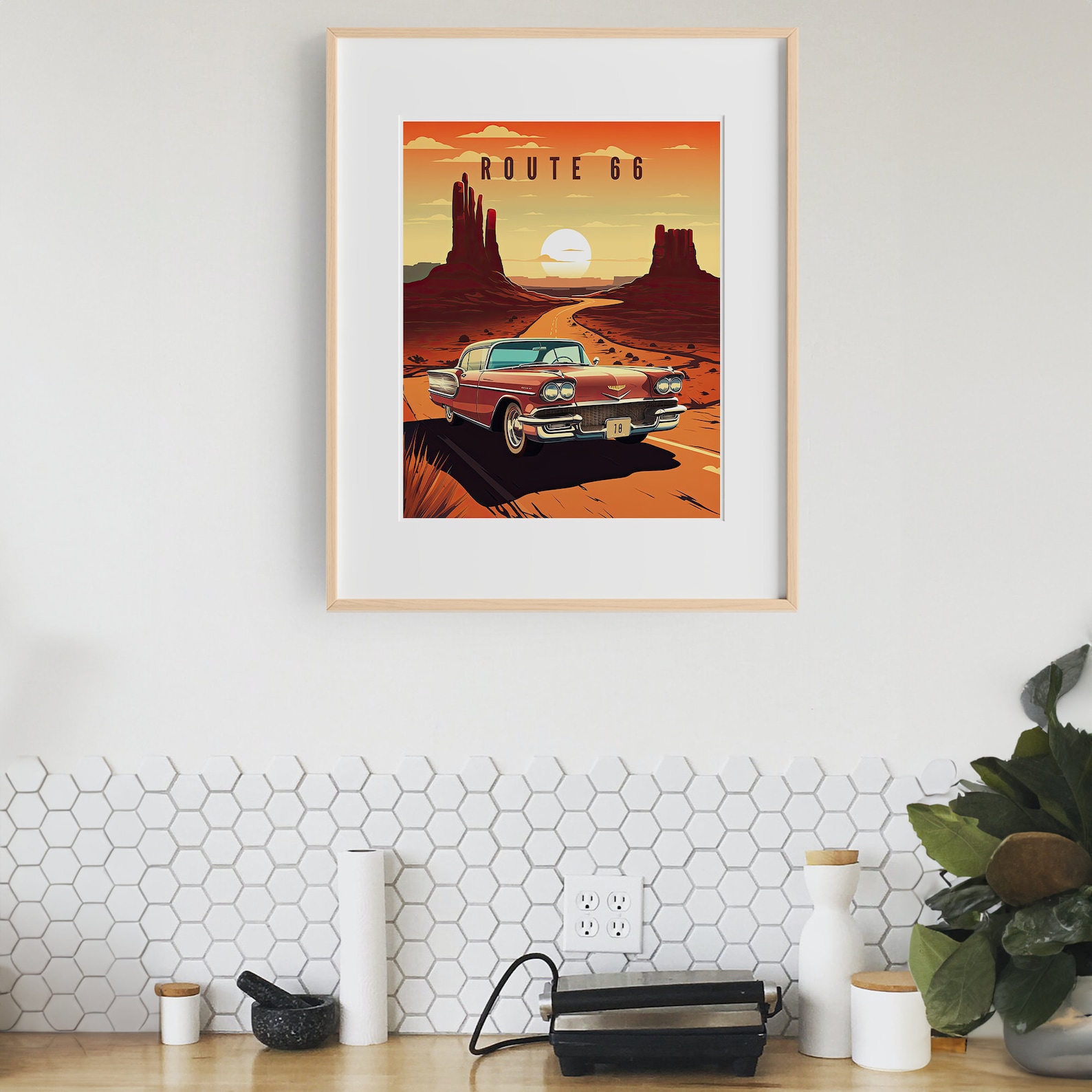 Route 66 Art Print, Route 66, Route 66 Poster, Travel Poster, Download ...