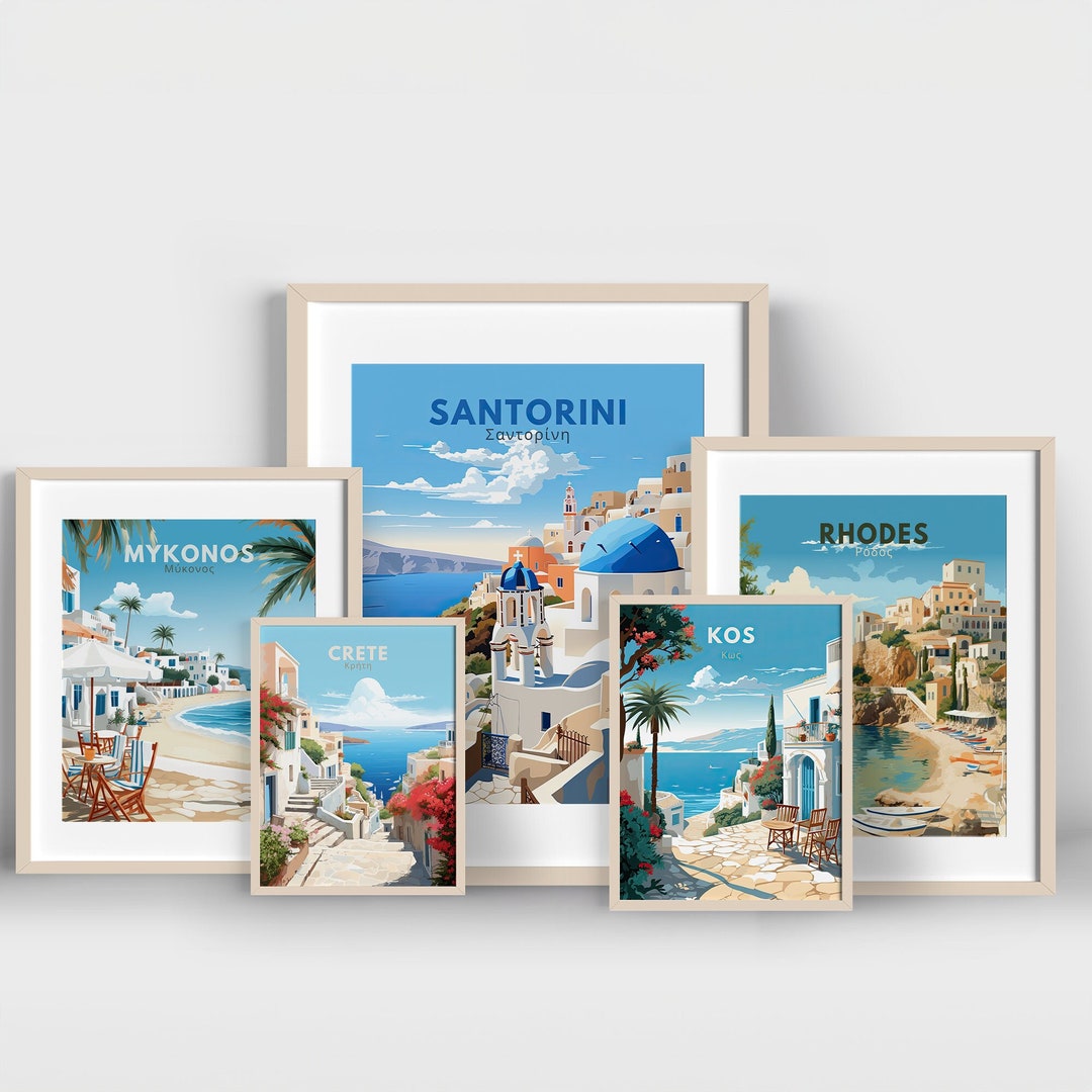 Greece Set Poster, Greece Travel Poster, Travel Poster, Greece Prints ...