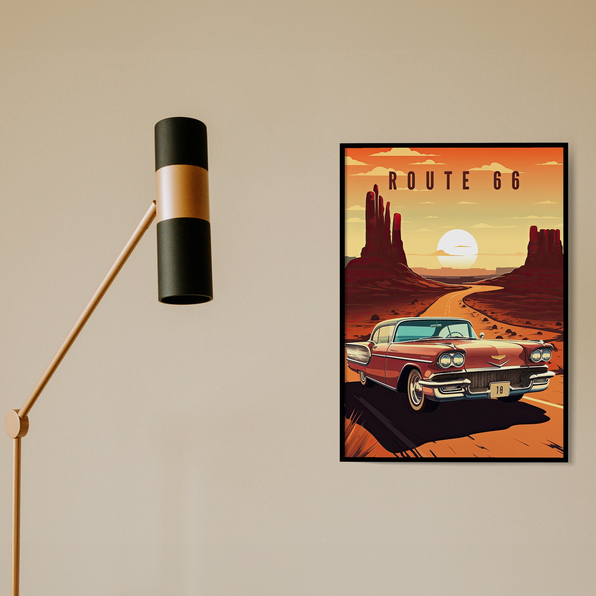 Route 66 Art Print, Route 66, Route 66 Poster, Travel Poster, Download ...