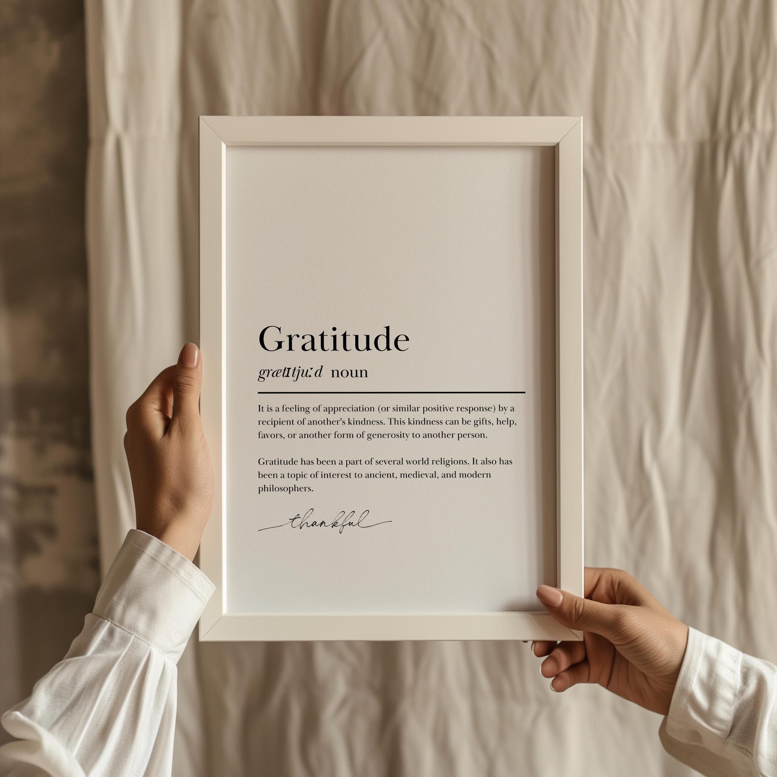 Gratitude Definition Print, Gratitude Printable, Grateful Wall Art ...